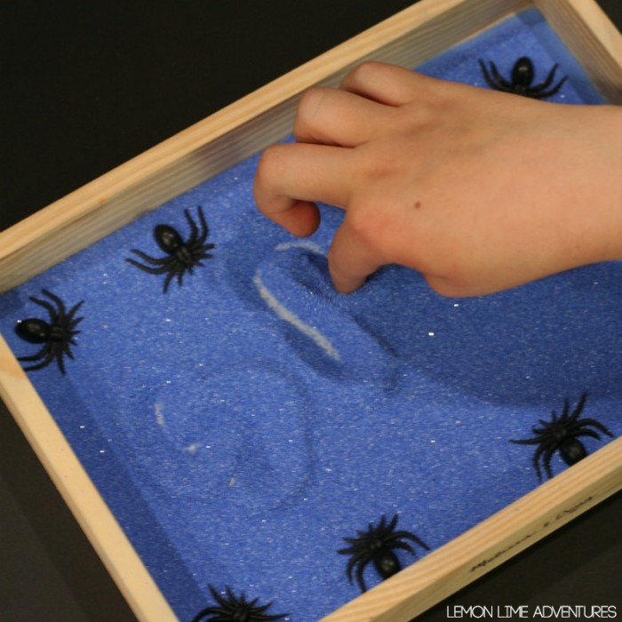Nocturnal Animals Writing Tray with Free Printable Word List