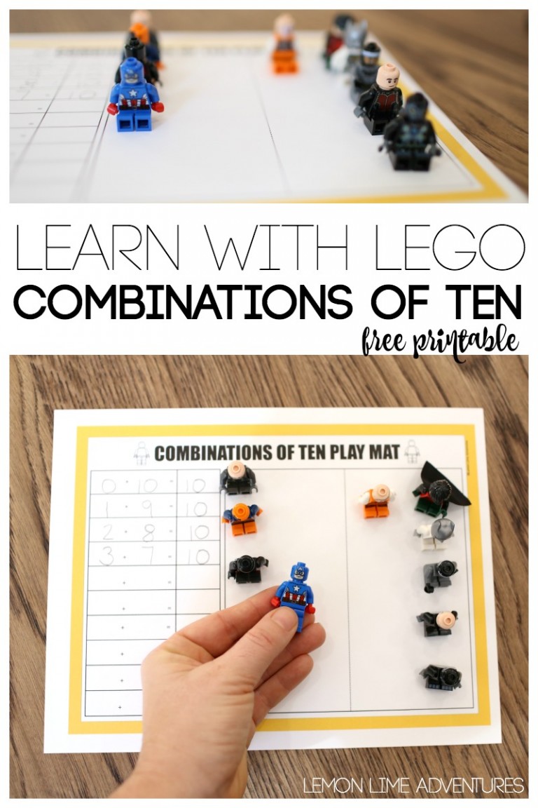 Learn with Lego | Combinations of Ten Printable Using Lego Figures