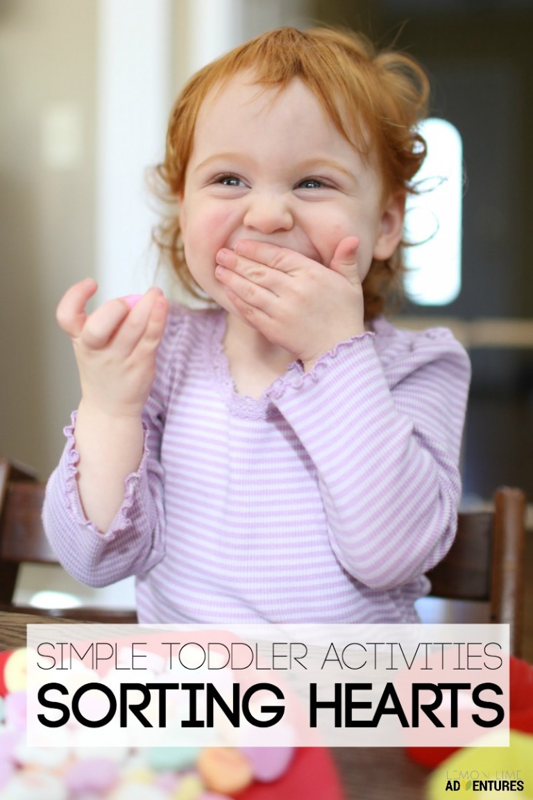 Sorting Conversation Hearts | Quick Toddler Activities